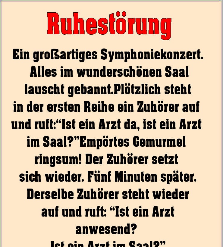 Witz: Ein Symphoniekonzert als Ruhestörung - Facts & News