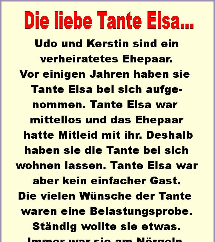 Die liebe Tante Elsa - Facts & News